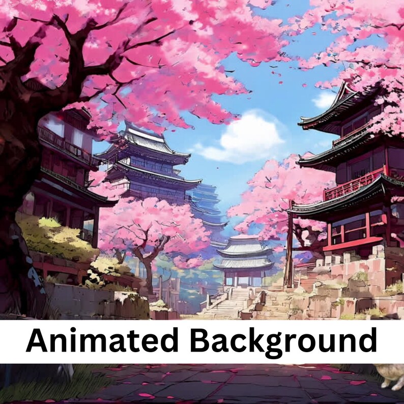 Vtuber Animated Background - Oriental Asian City Town Village Nature ...