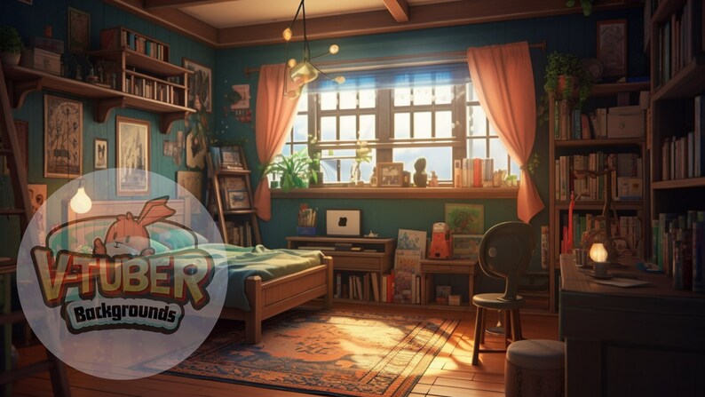 Vtuber Background Instant PNG Download: Anime Style Bedroom Scenery ...