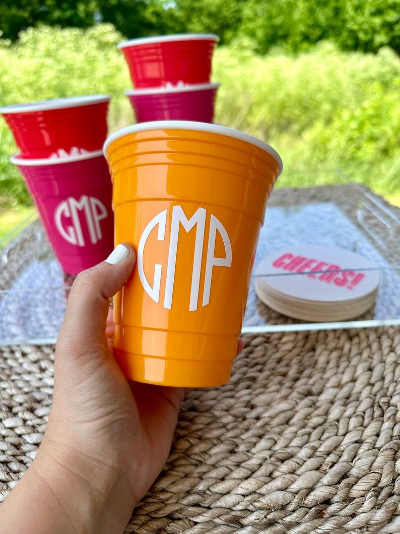 Personalized Reusable Plastic Party Cups 16 Oz Set of 6 - Etsy