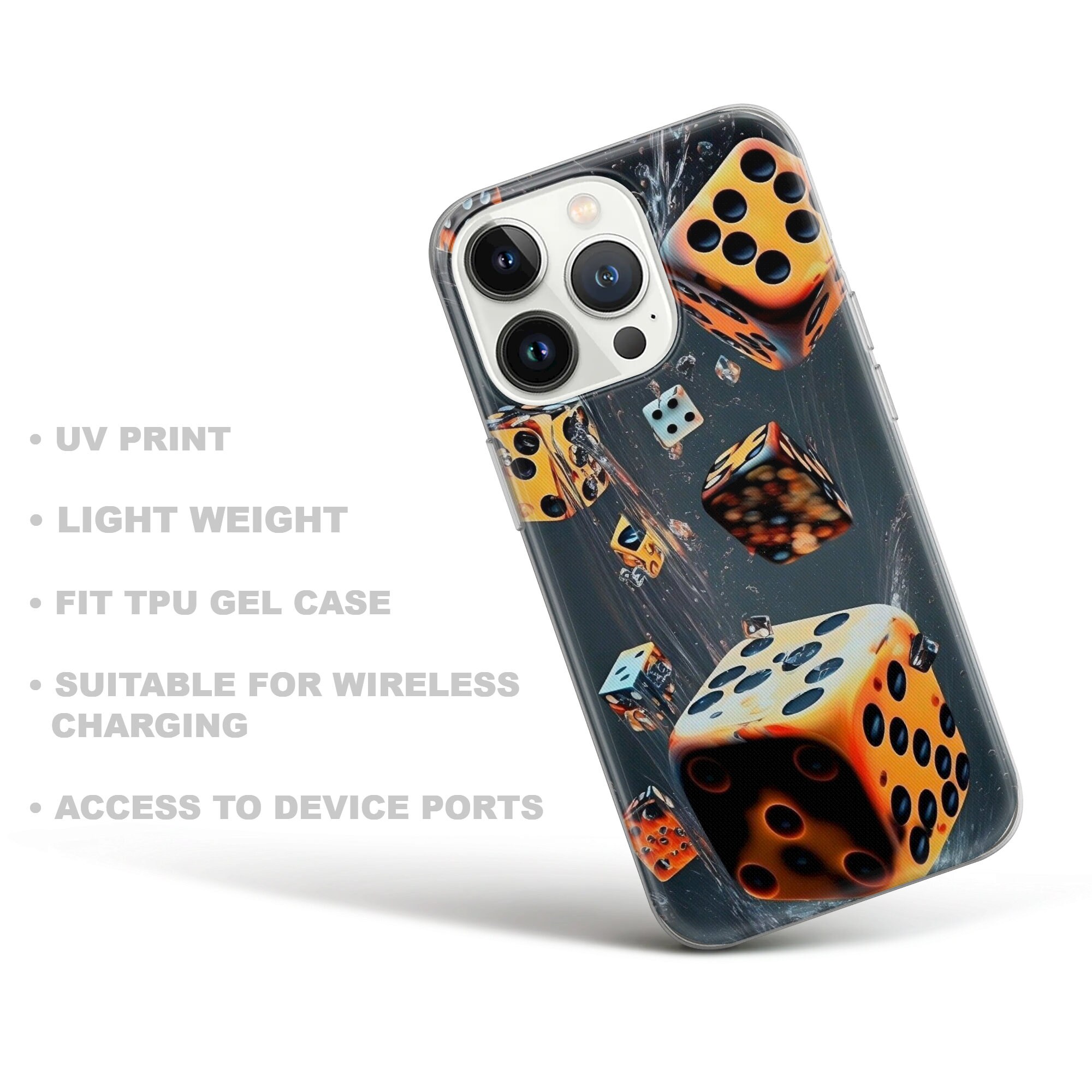 Custom Phone Case Dice Cover for iPhone 15 14 13 12 Pro Xs SE Samsung ...