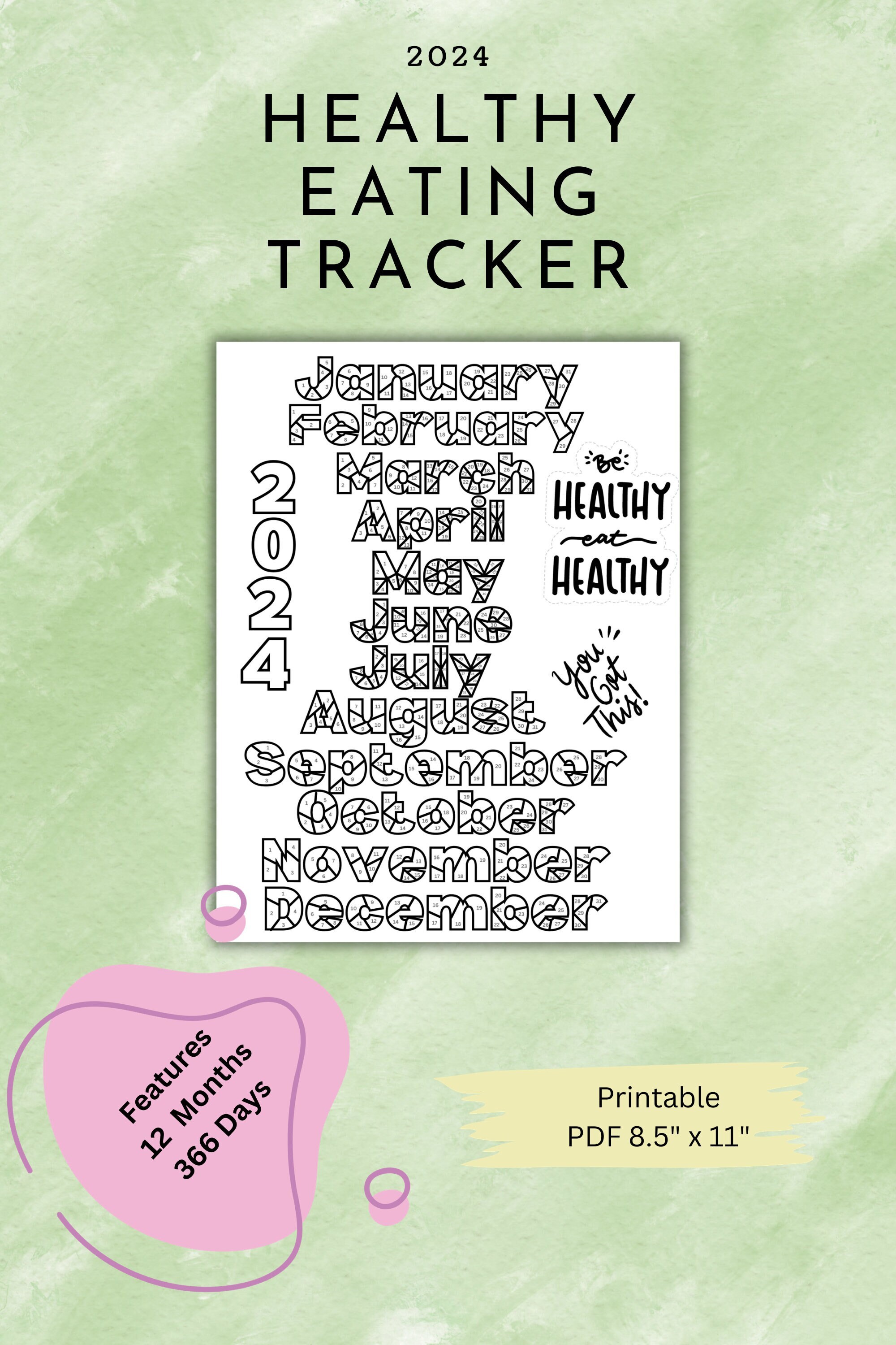 2024 Healthy Eating Habit Tracker - Etsy