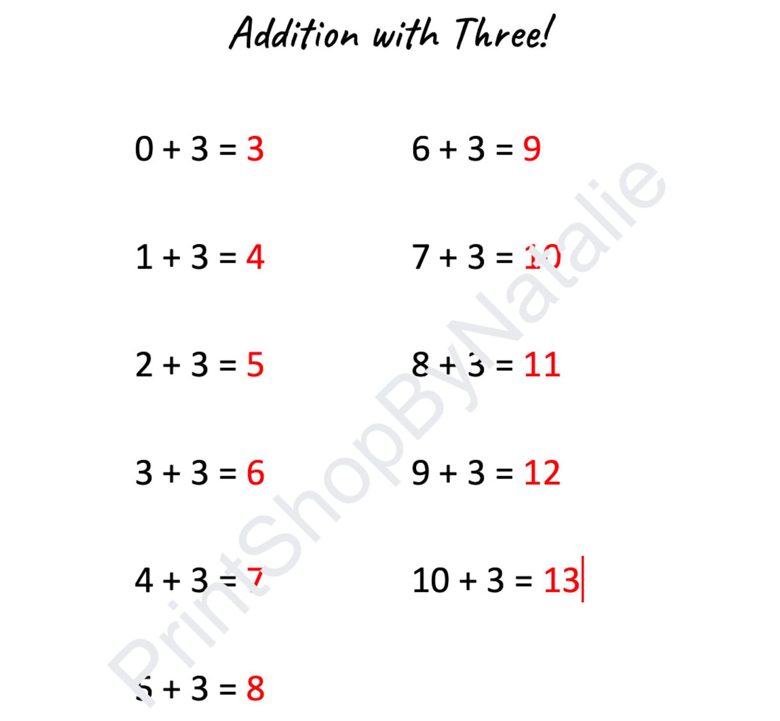 Printable Addition With Three Practice Worksheet - Etsy