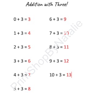 Printable Addition With Three Practice Worksheet - Etsy