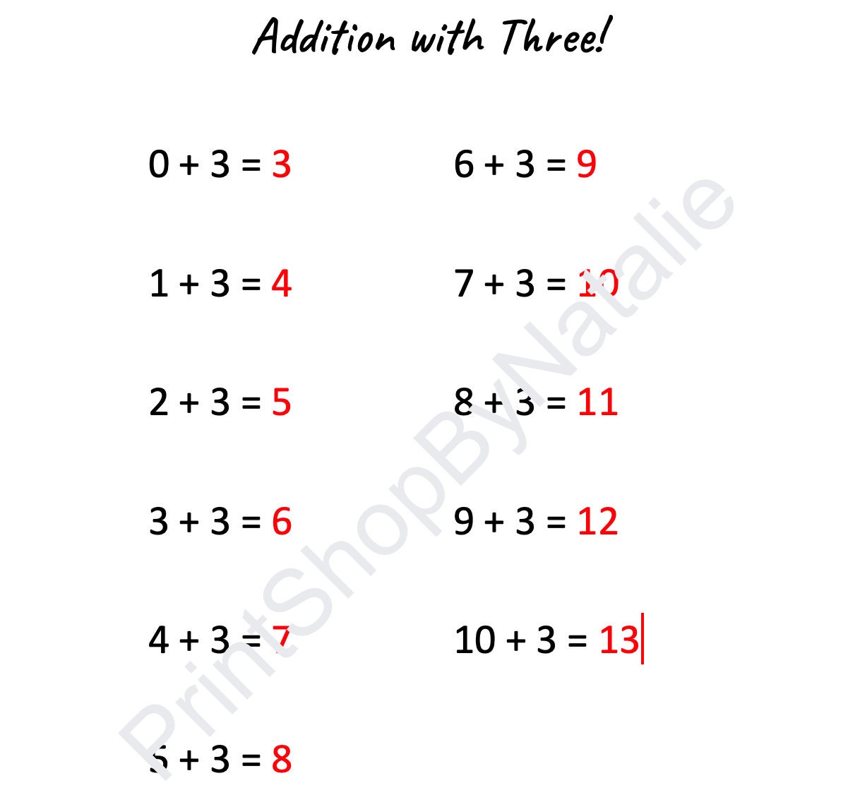 Printable Addition With Three Practice Worksheet - Etsy