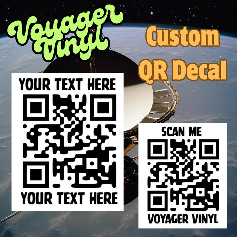 QR Code Vinyl Decal Static QR Code Generated for You Customizable Text ...