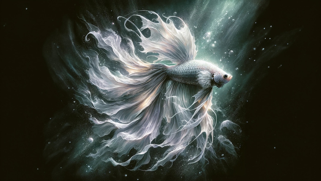 Ghost Beta Fish - Original Digital Art - Etsy