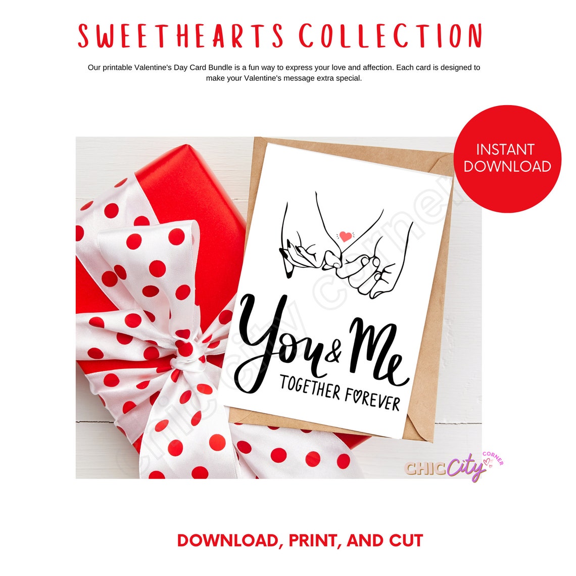 Sweethearts Collection: Printable Valentine's Day Cards Instantly Yours ...