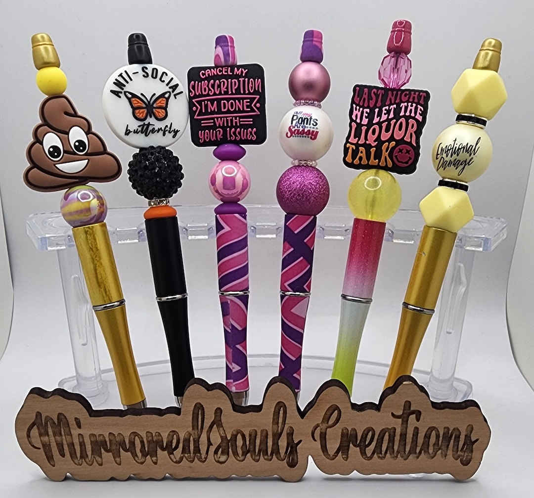 Poop Emoji Pen Anti Social Pen Sarcastic Pens Unique Beaded Pens Pens ...