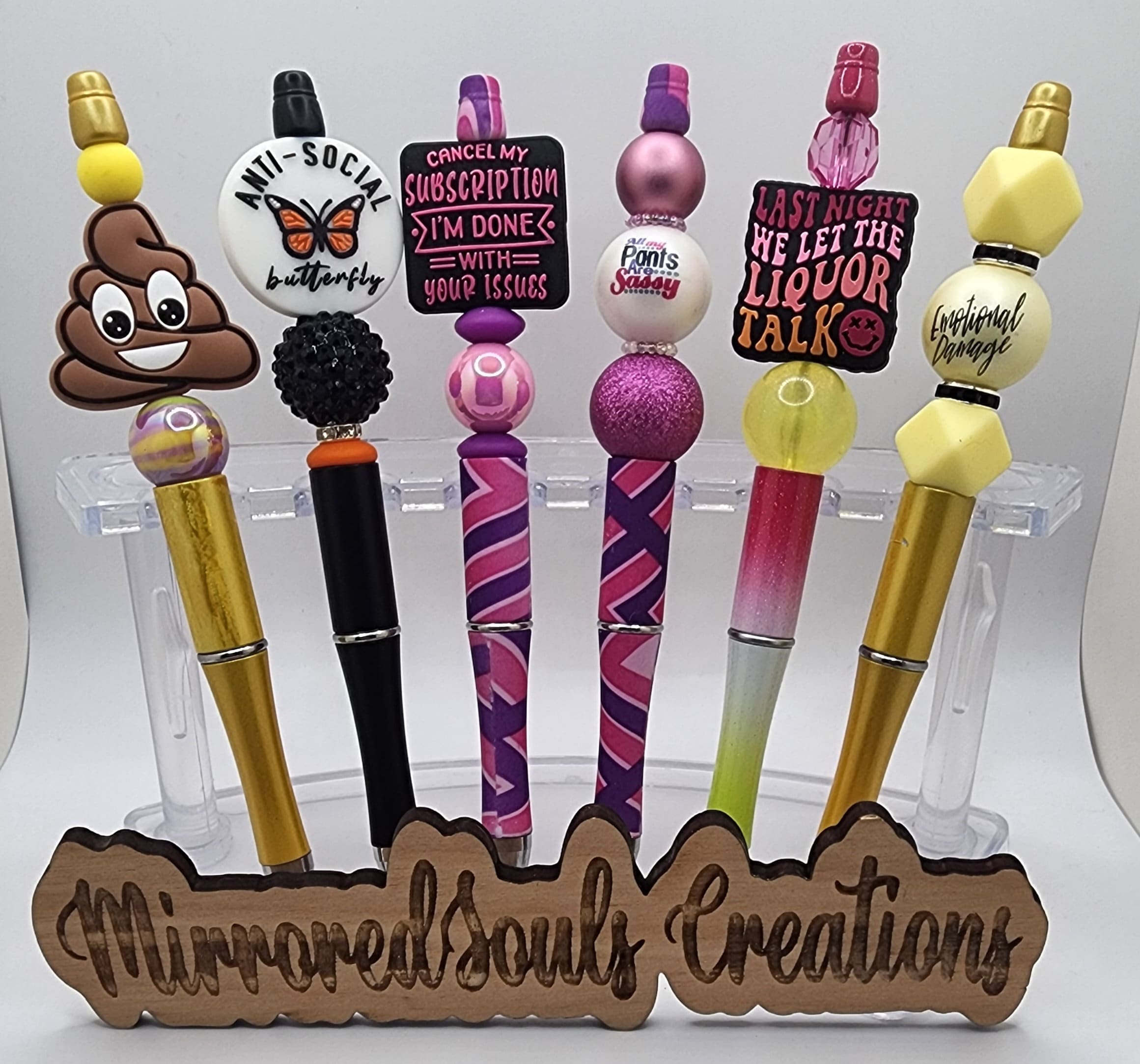 Poop Emoji Pen Anti Social Pen Sarcastic Pens Unique Beaded Pens Pens ...