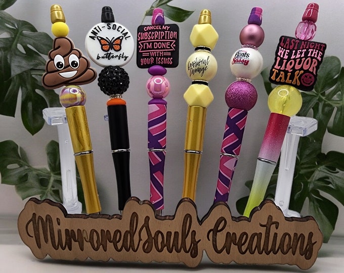 Poop Emoji Pen Anti Social Pen Sarcastic Pens Unique Beaded Pens Pens ...