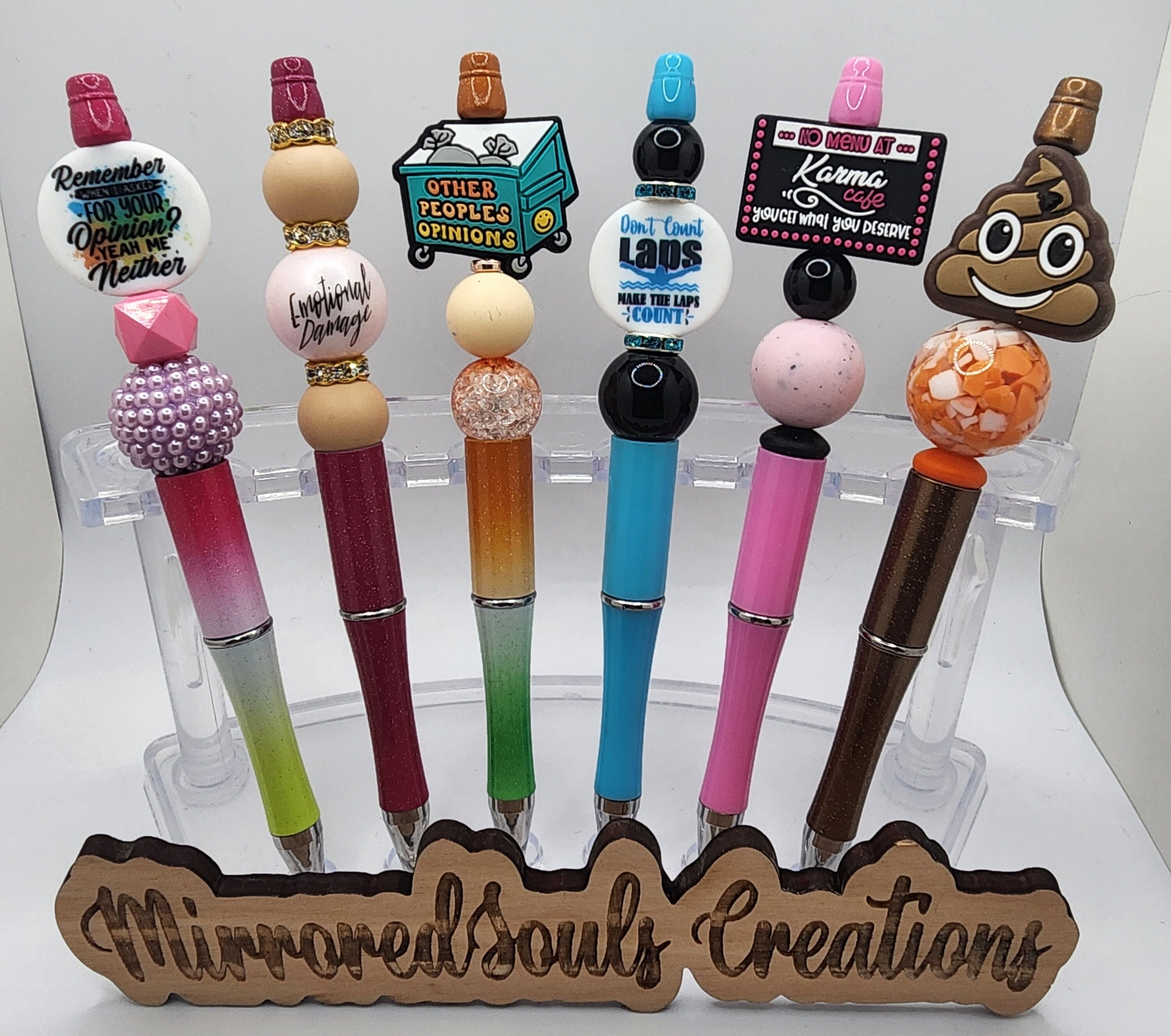 Poop Emoji Pen Anti Social Pen Sarcastic Pens Unique Beaded Pens Pens ...