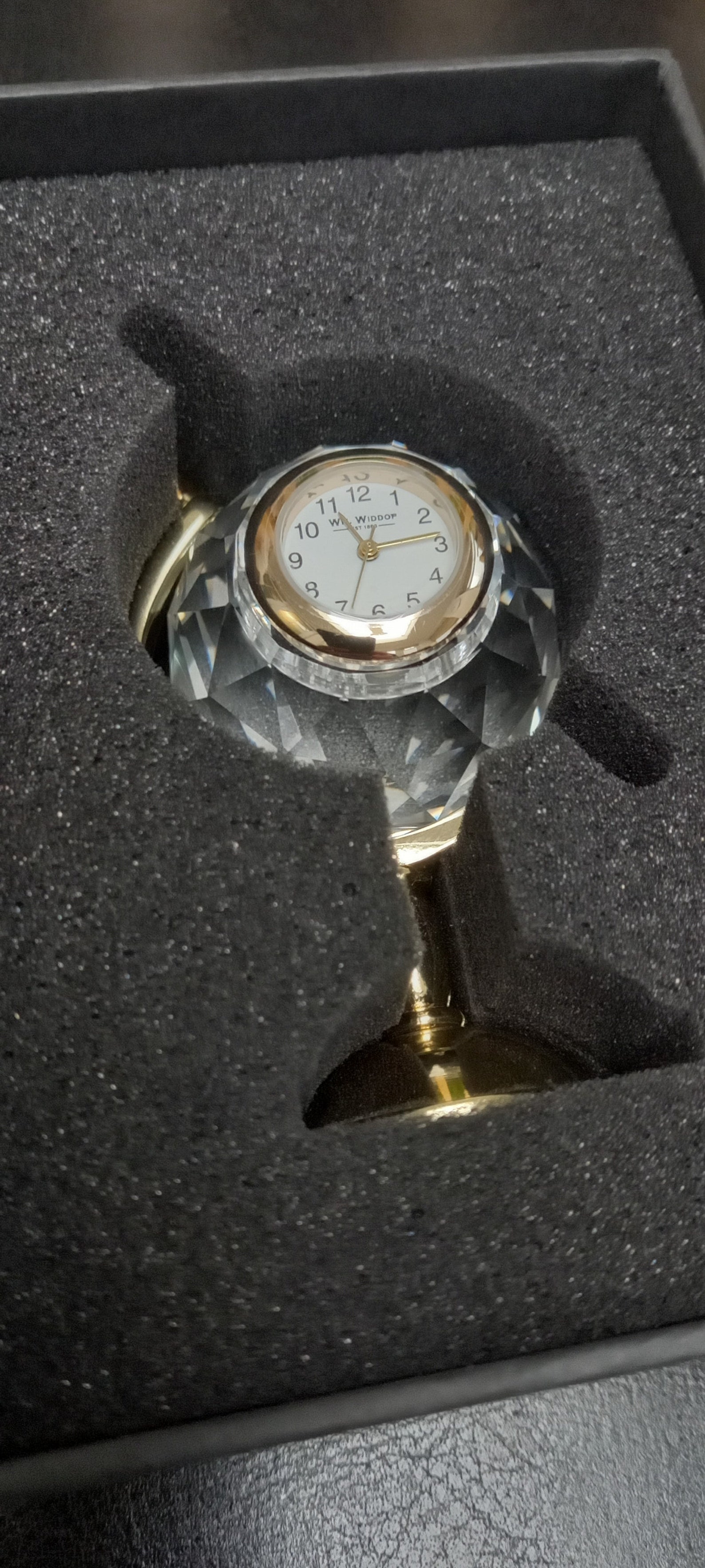 Miniture Crystal Glass Globe Novelty Desk Clock. Boxed. Working. - Etsy UK