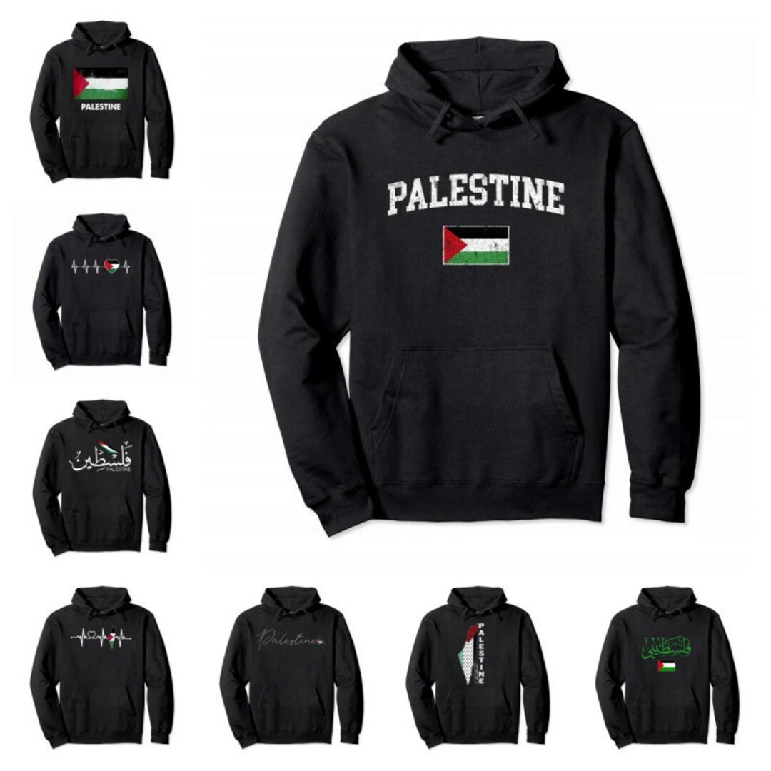 Show Your Support: Palestine Flag Embroidered Sweatshirt Free Palestine ...