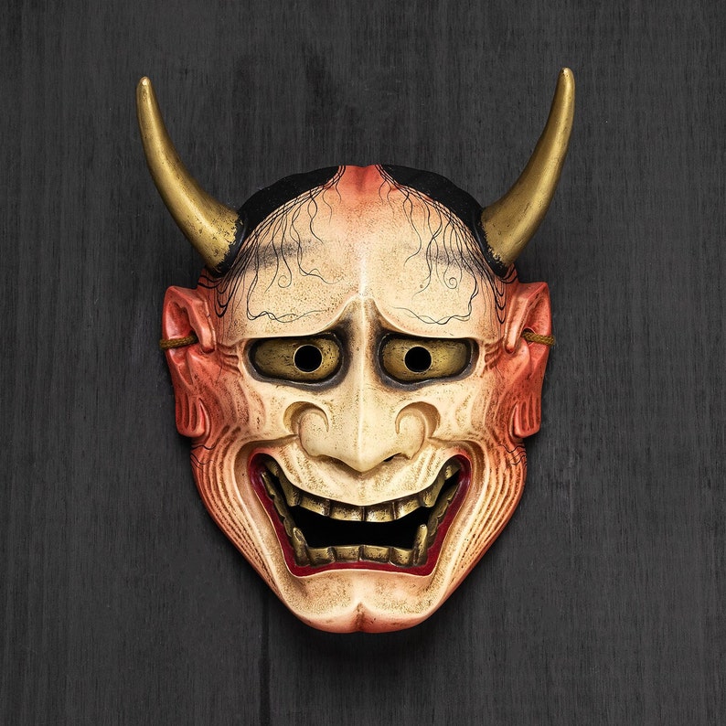 Traditional Japanese Hannya Mask. Handcrafted and Hand-painted Masks ...