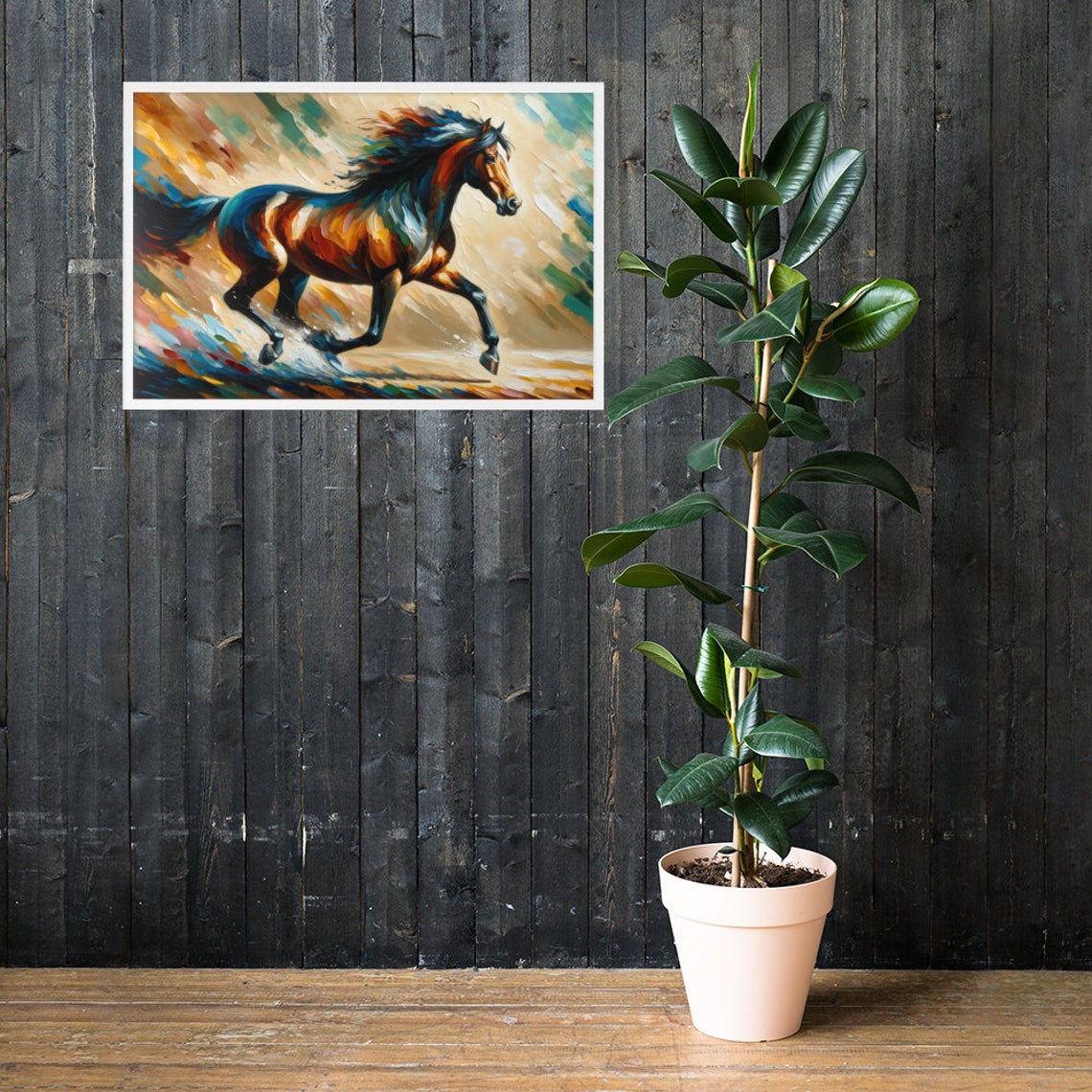Galloping Horse Print - Etsy