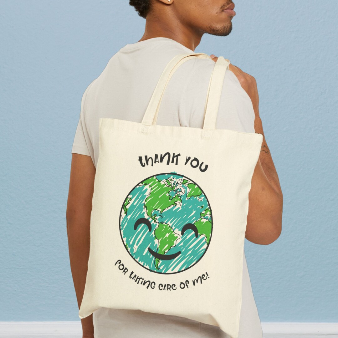 Thank You for Taking Care of Earth Canvas Tote, Reusable Cotton Canvas ...