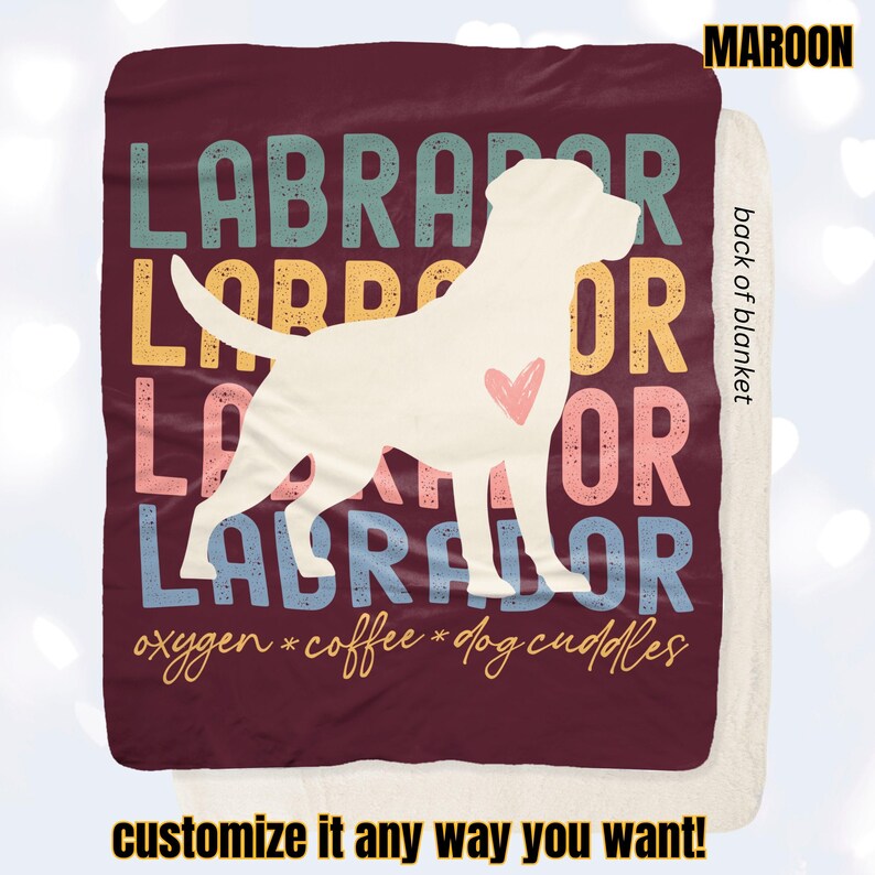 Customizable Labrador Retriever Graphic Blanket, Personalized Lab Dog ...