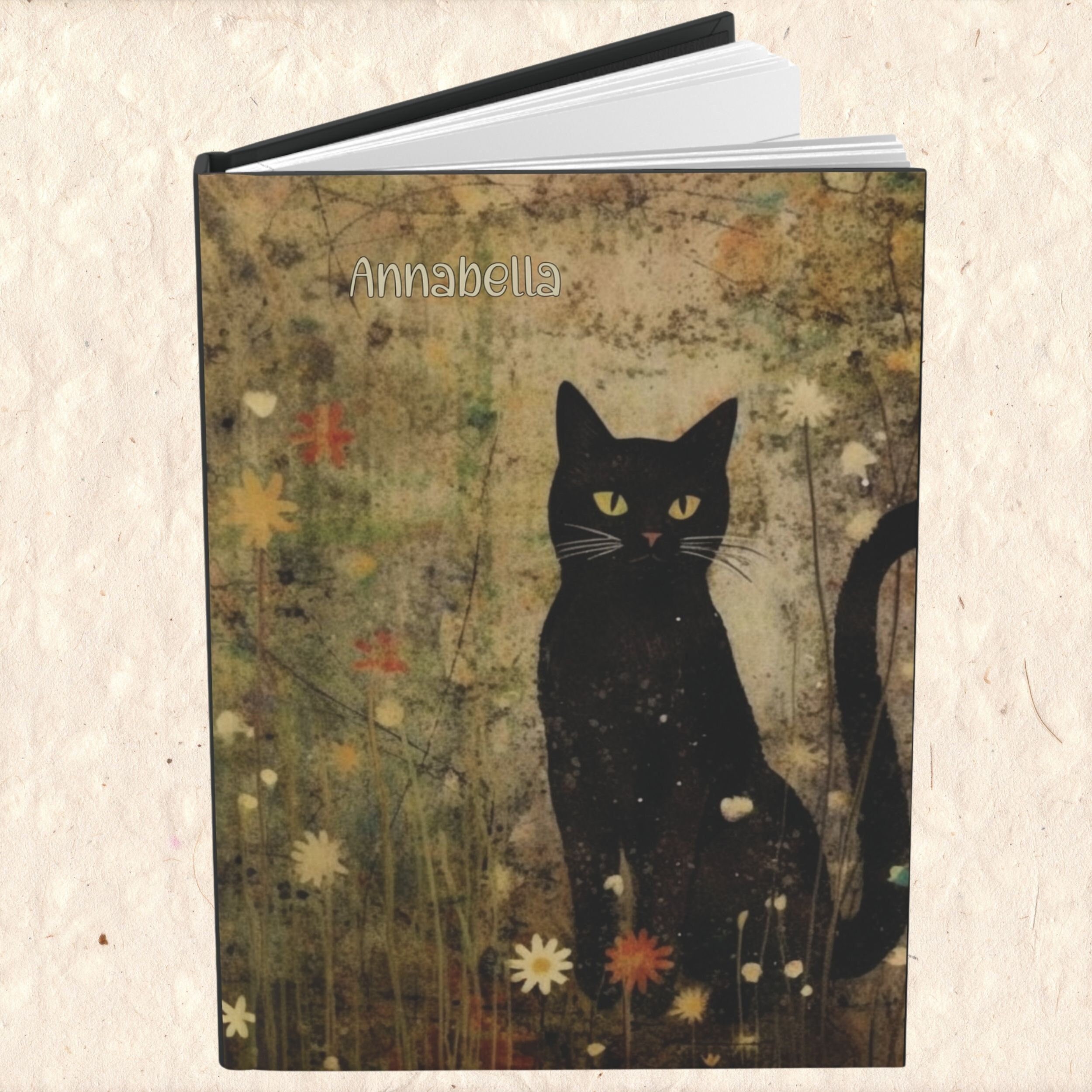 Personalized Black Cat Journal, Custom Diary for Black Kitty Lover ...