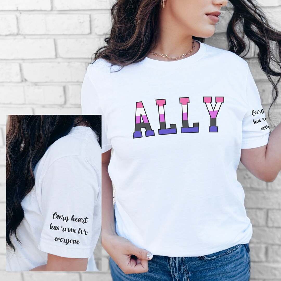 LGBTQ Ally Tshirt, Gift for Gender Fluid Ally, LGBTQ Straight Ally ...
