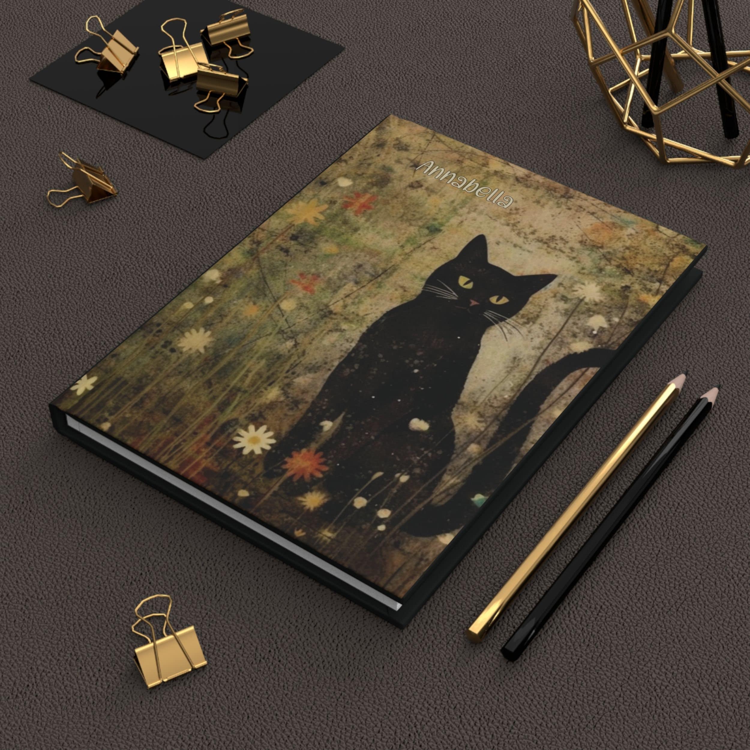 Personalized Black Cat Journal, Custom Diary for Black Kitty Lover ...