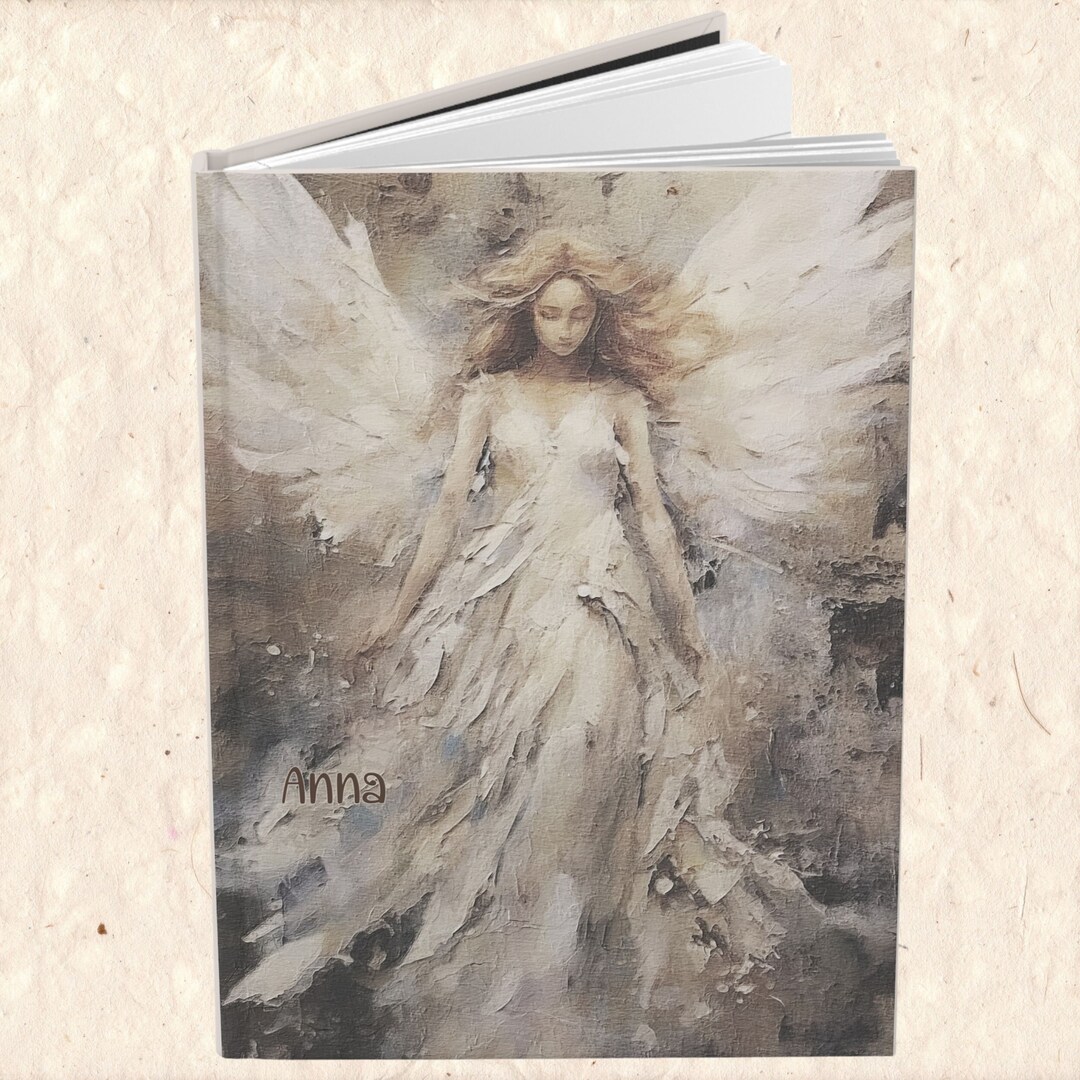 Personalized Boho Ivory Angel Journal, Custom Diary, Junk Journal for ...