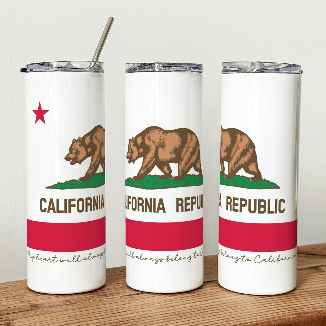 Customizable California Flag Tumbler for Native Californians, Angelenos ...