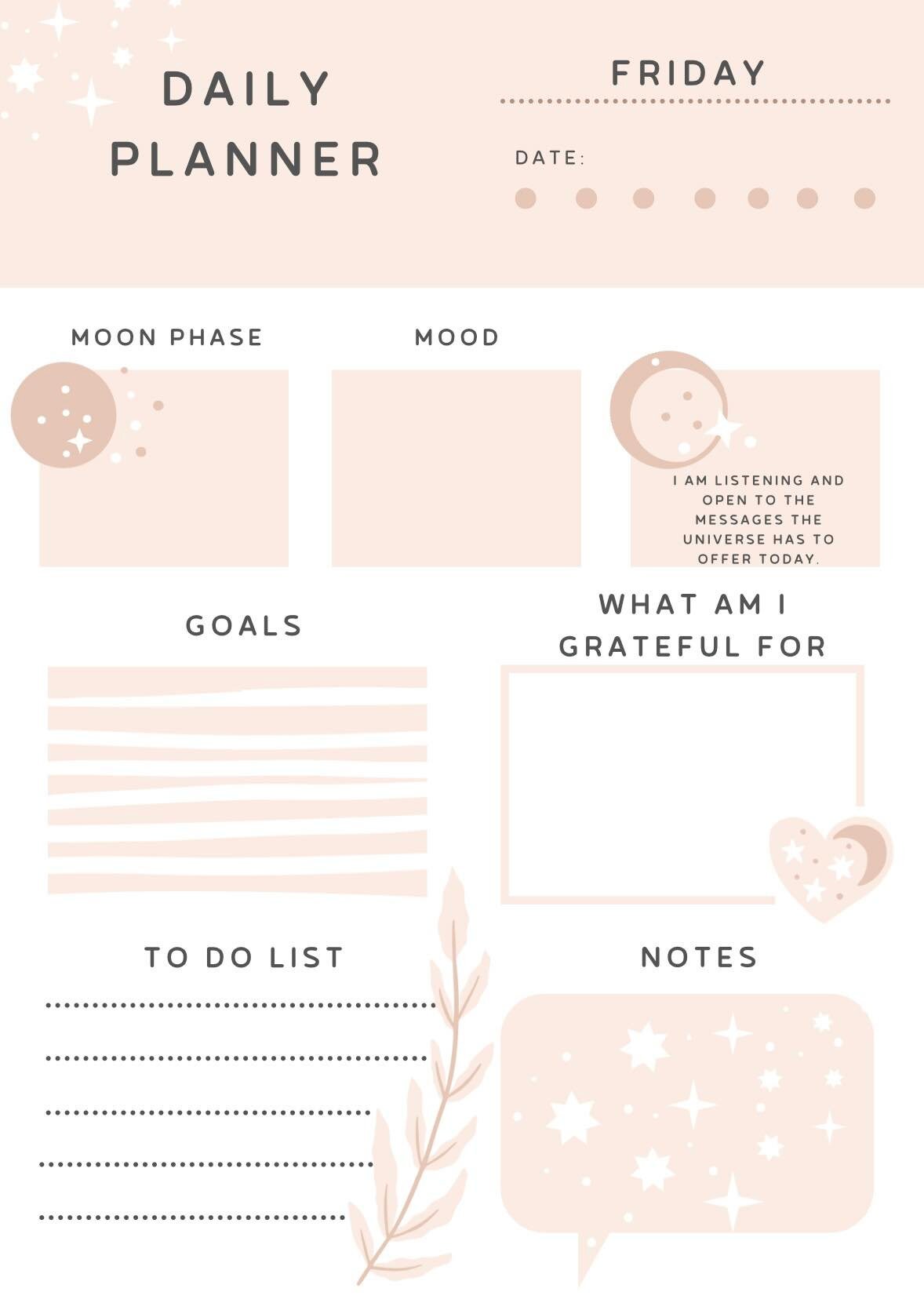 Instant Download 7-day Planner, Everyday Planner, Printable 7-day ...