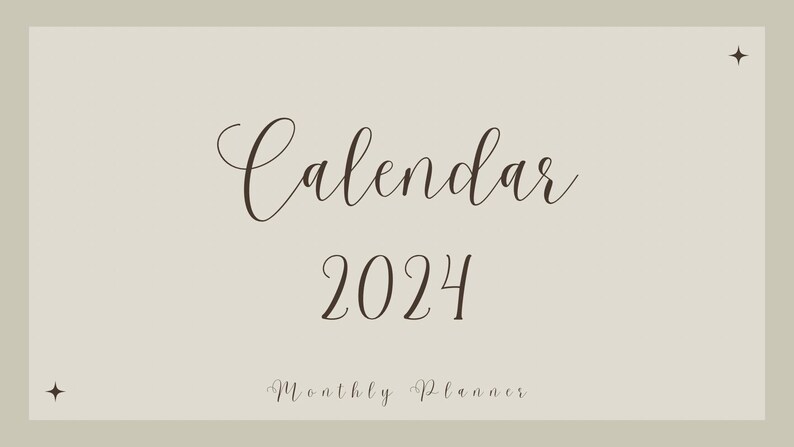 2024 Monthly Calendar, Digital Printable Calendar, One Page for Each ...