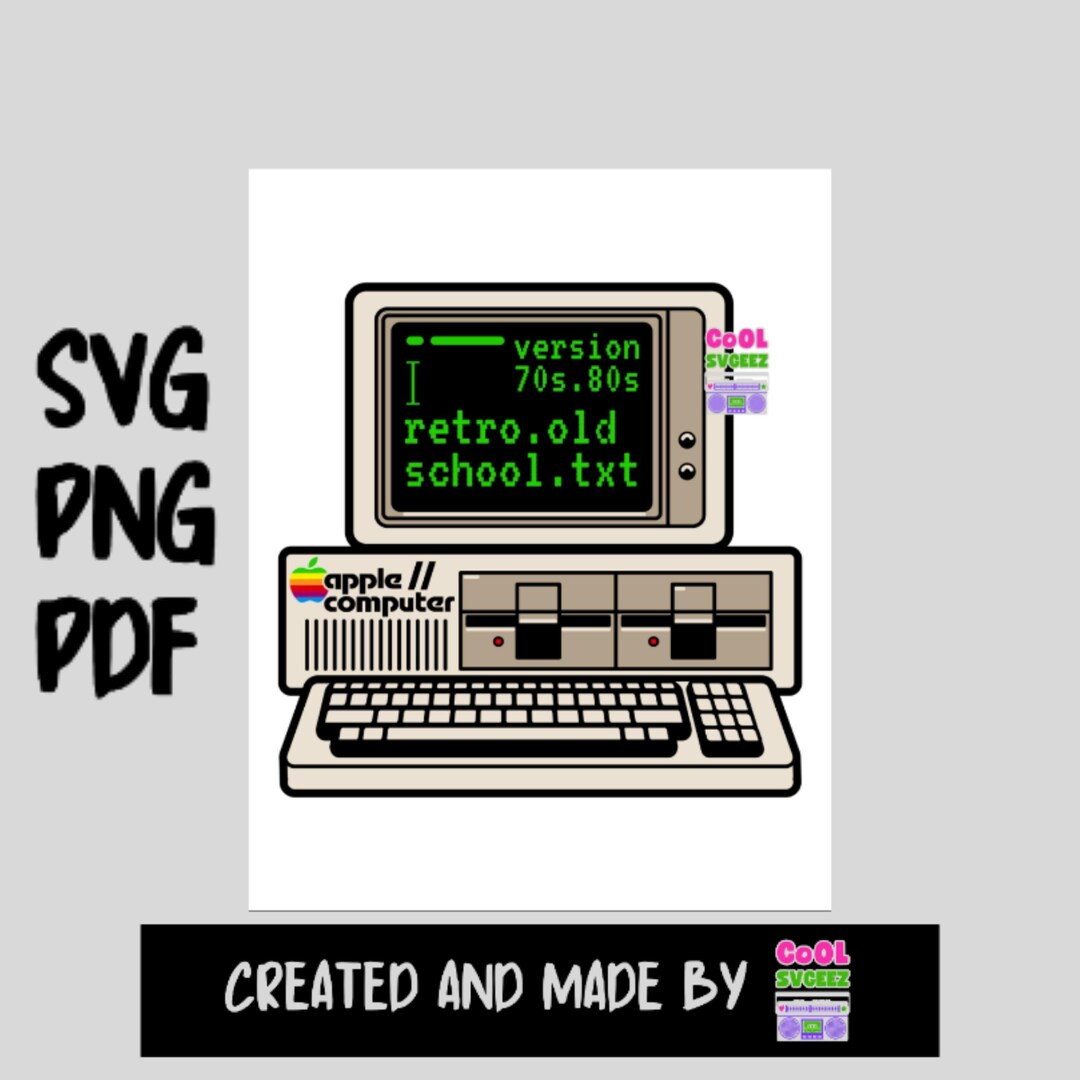 Retro Computer Svg Png Pdf Old School Nostalgia 70s 80s Nerd Geek Mens ...