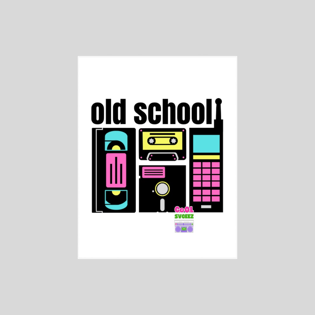 Old School Svg Png Pdf 80s 90s Cassette Vhs Tape Floppy Disk Telephone ...