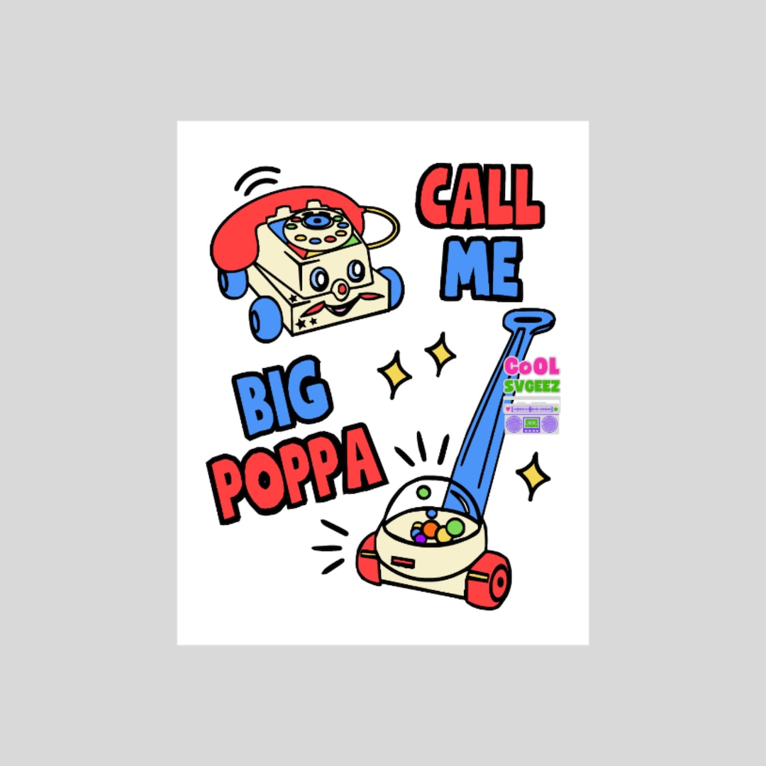 Funny call me svg png pdf big poppa 80s 90s toys phone corn popper toy ...