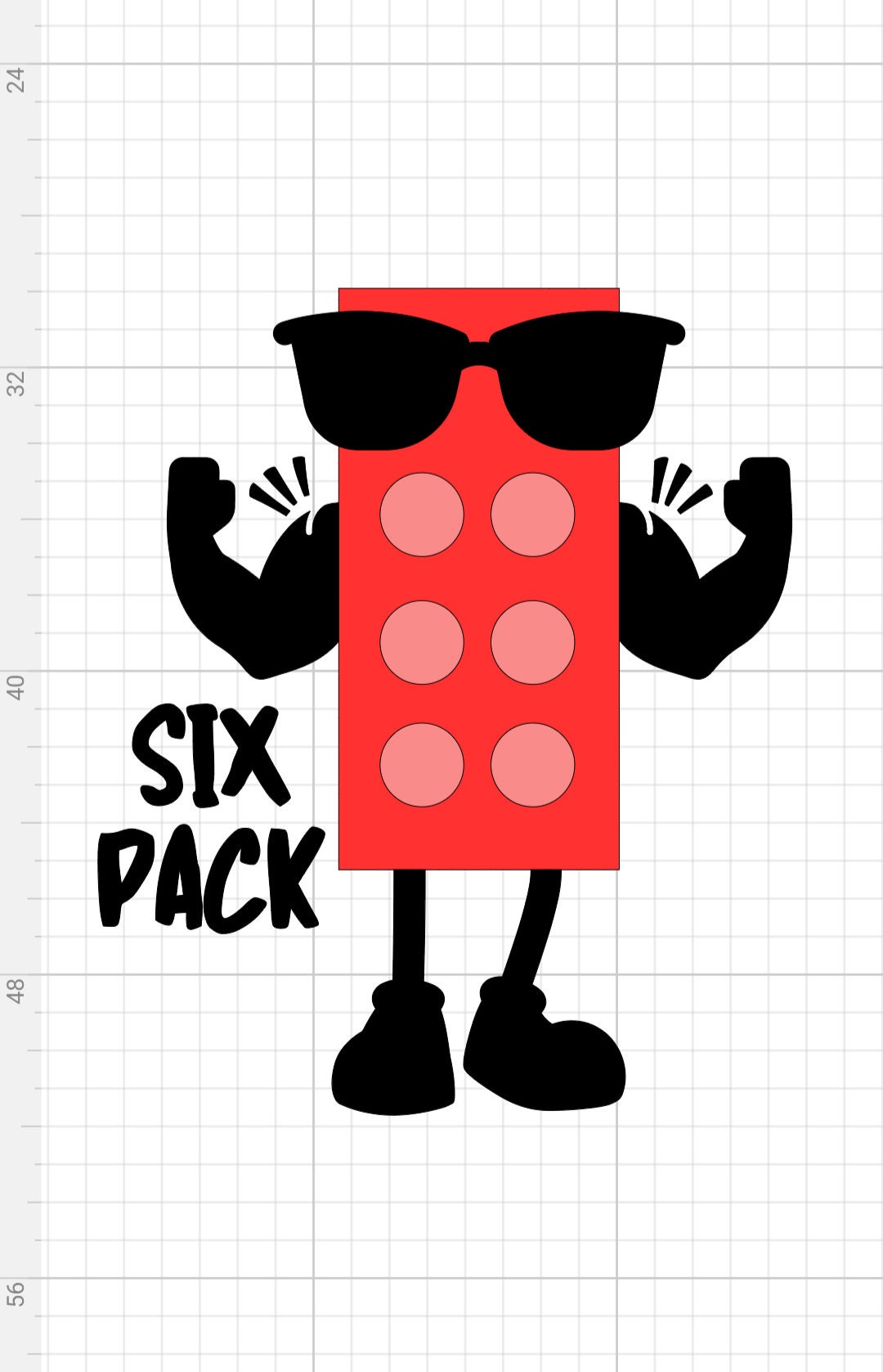Funny Six Pack Svg Png Pdf Building Bricks Blocks Toddler Kids Teens ...