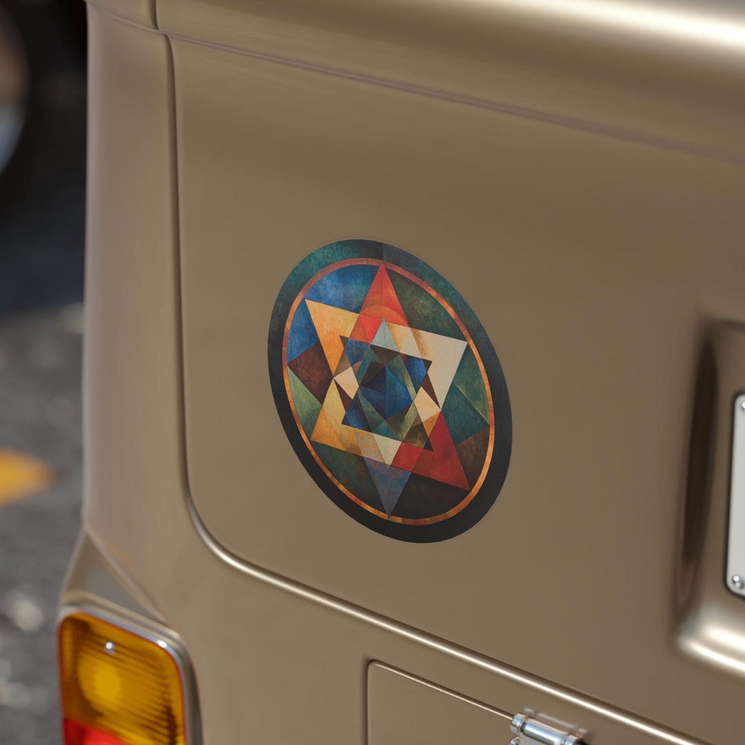 Jewish Star of David Indoor and Outdoor Round Shape Sticker 1pcs, Magen ...