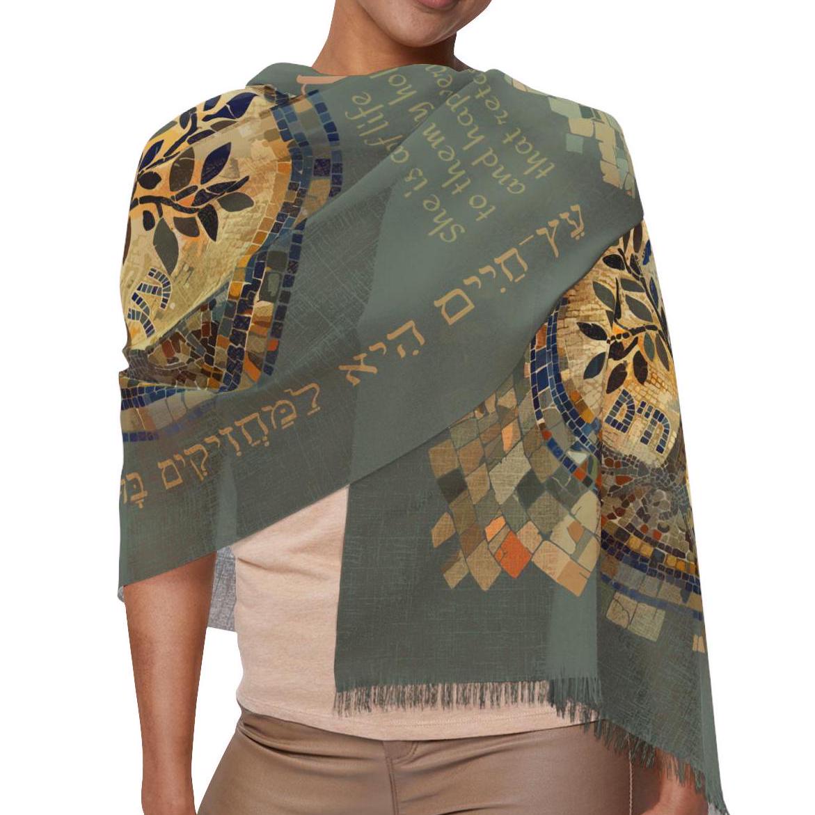 Tree of Life Light Scarf Gift, Shabbat Shalom Jewish Saturday Head ...