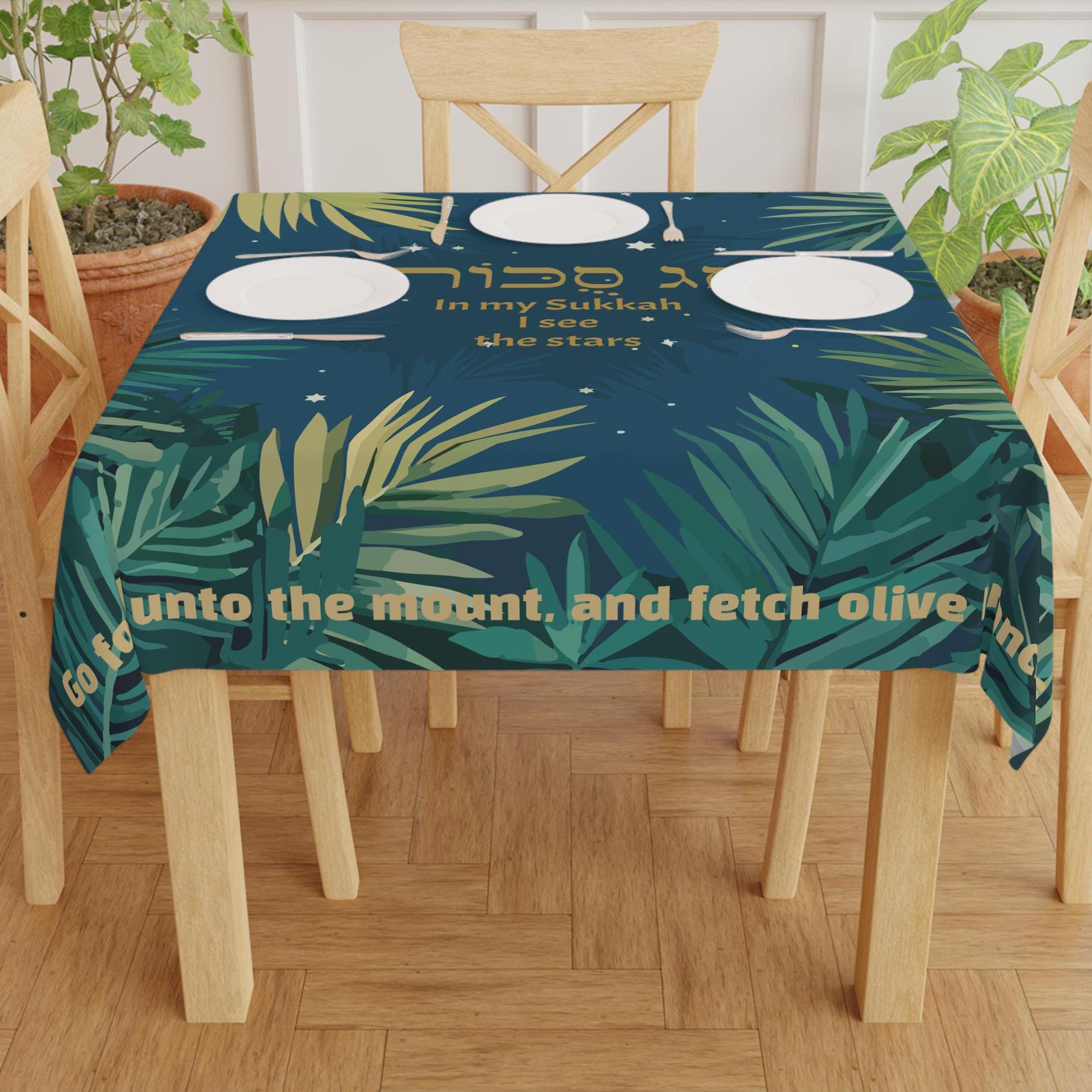 Sukkot 2024 Tablecloth Gift in My Sukkah I See the Stars, Feast of ...