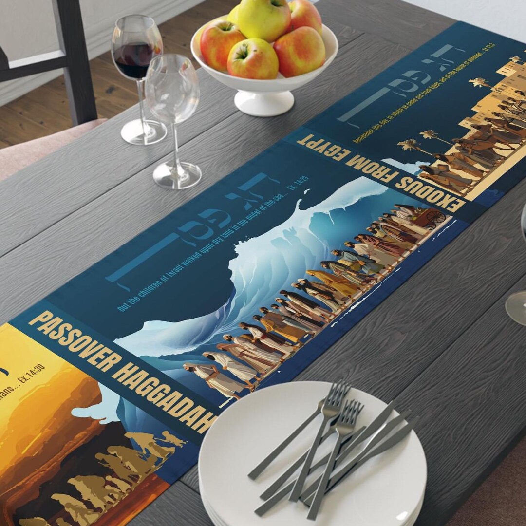 Passover Table Runner Gift, Exodus From Egypt, Crossing Red Sea ...