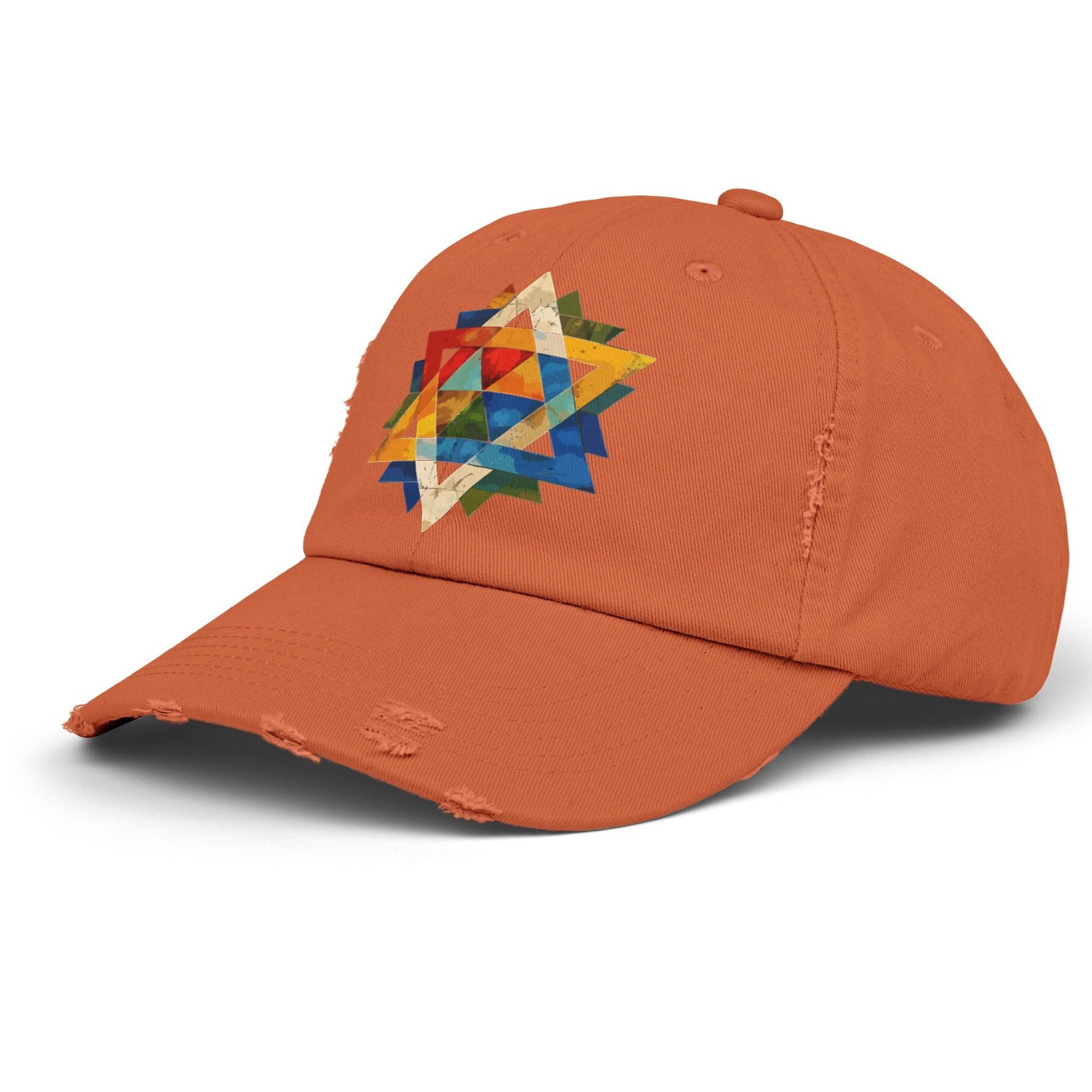 Israeli Star of David Hat, Jewish Symbol Magen David Unisex Distressed ...