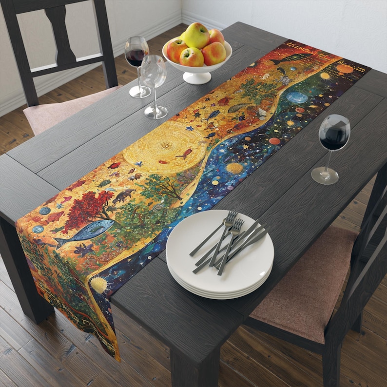 Bereshit Table Runner, Creation of the World, in the Beginning, Genesis ...