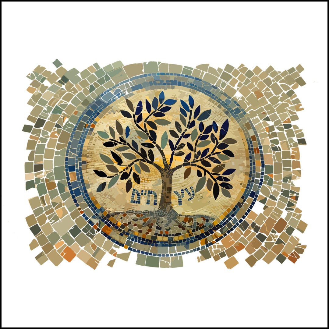 Tree of Life Cotton Fabric Piece for Sewing, Inspired by Israeli ...