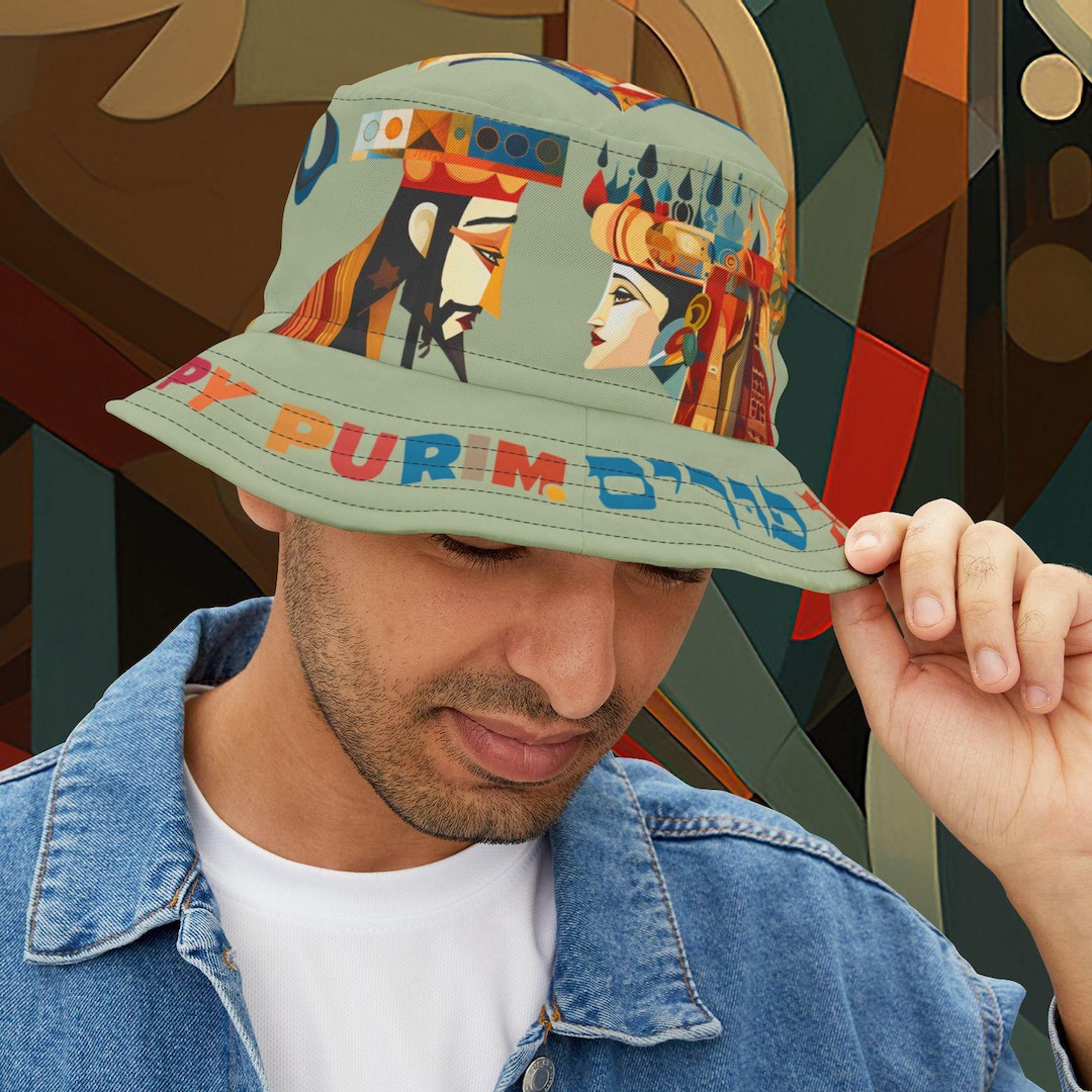 Purim Carnival Costume Bucket Hat, Funny Purim Spiel Characters Book of ...