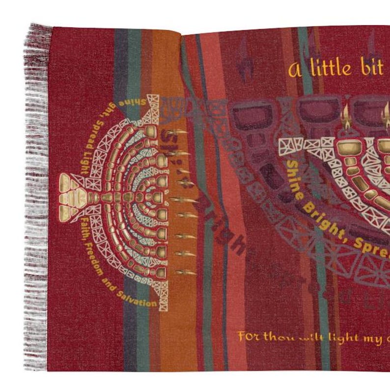 Hanukkah Light Scarf Gift, Feast of Lights, Jewish Shawl for Women ...