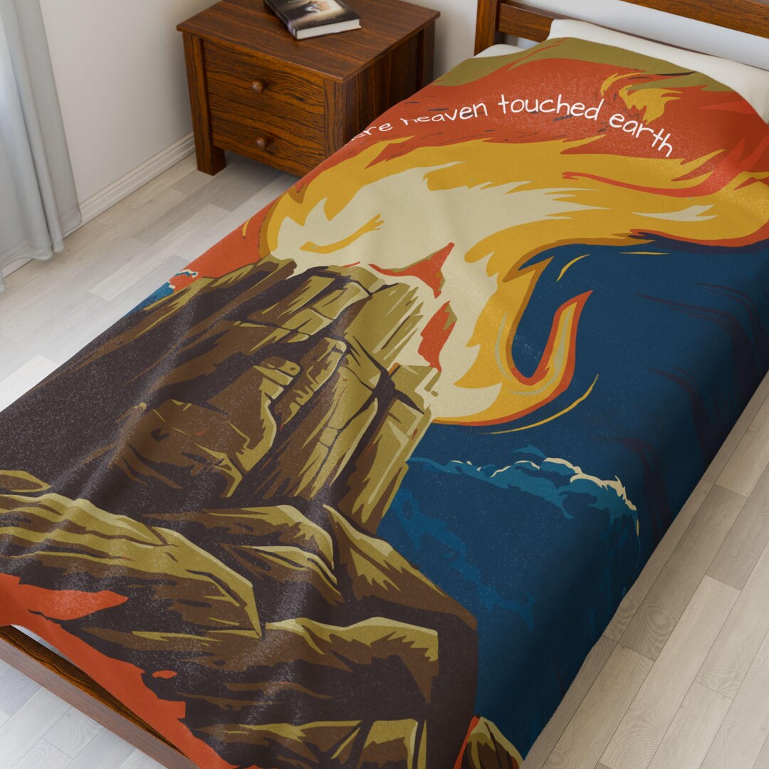 Mount Sinai in Fire Velveteen Plush Blanket Shavuot Gift, Torah Giving ...