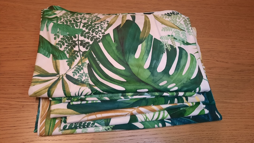 7 Pcs Monstera Velvet Fabric Remnants With Plant Motifs, Velvet ...