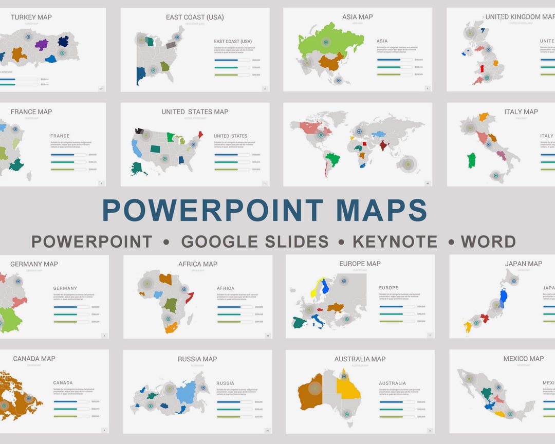New Customized Editable Map Powerpoint Template, World Map Powerpoint ...