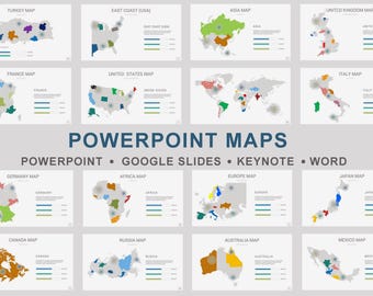 Customized Editable Map Powerpoint Template, World Map Powerpoint Fully ...