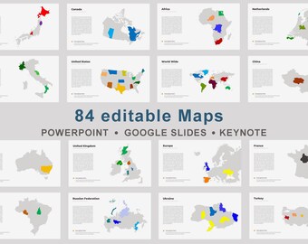 Customized Editable Map Powerpoint Template, World Map Powerpoint Fully ...