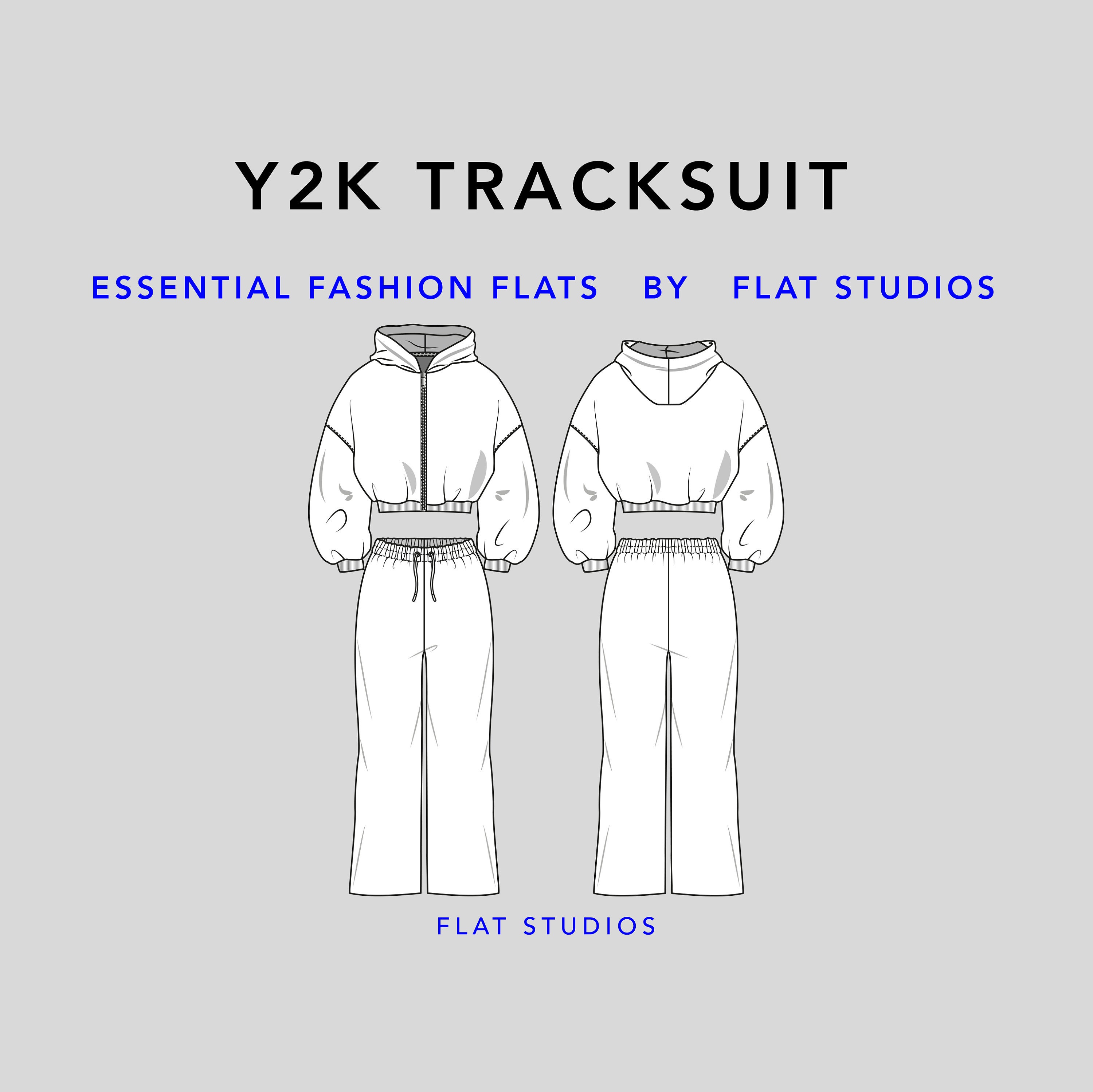Y2K Tracksuit Unisex Tracksuit, Vector CAD, Technical Drawing, Digital ...