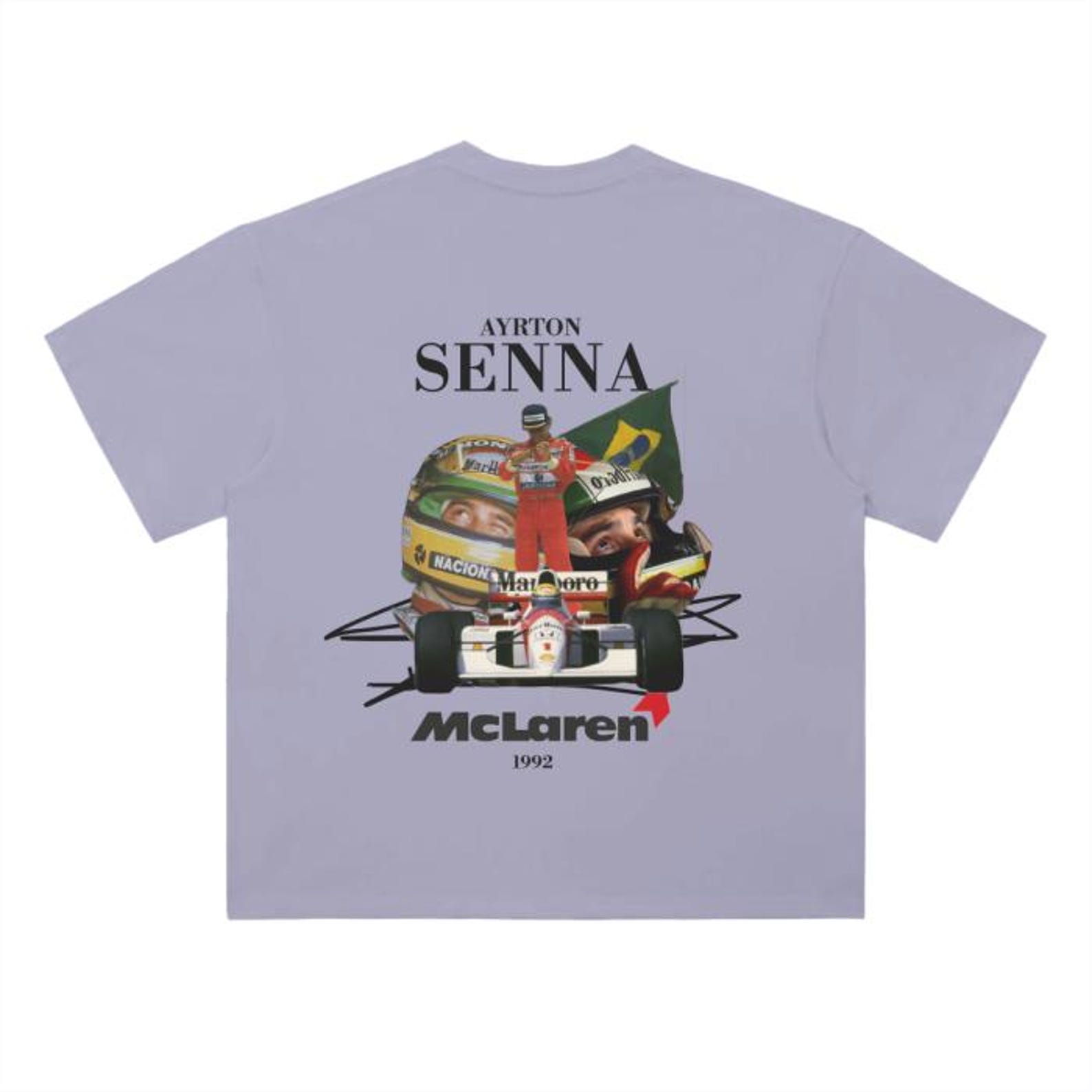 Ayrton Senna Mclaren Days Championship Oversize Drop Shoulder Tshirt ...
