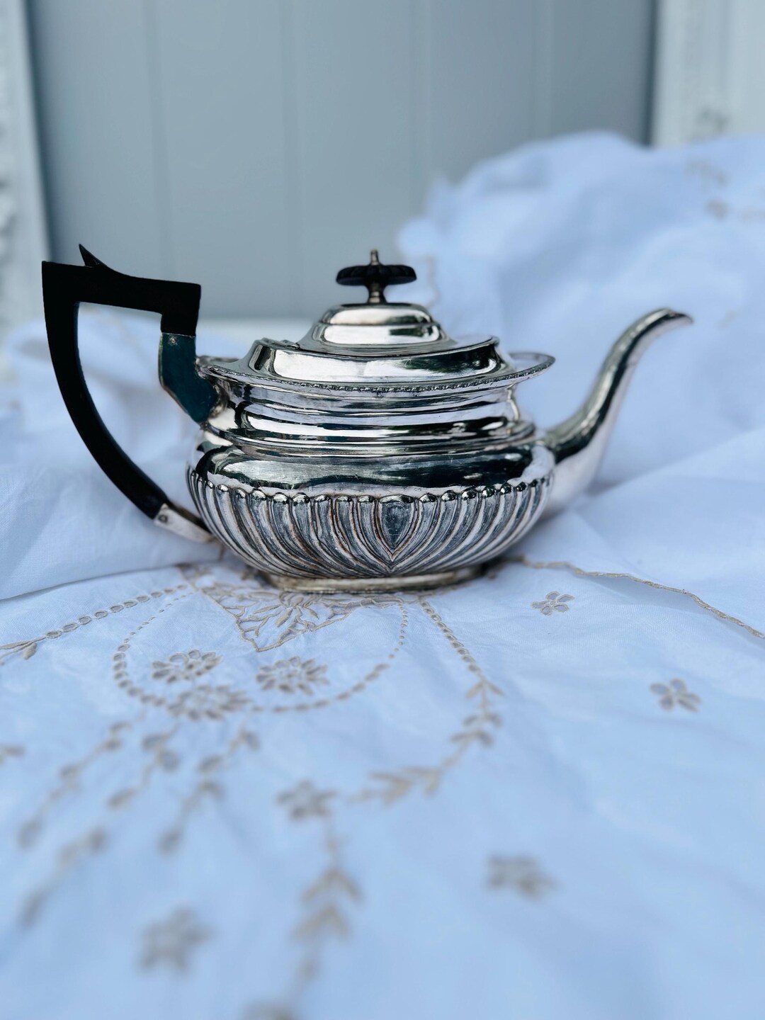 Vintage Silver Plate, EPBM. Sheffield Ribbed Design, Black Bakelite ...