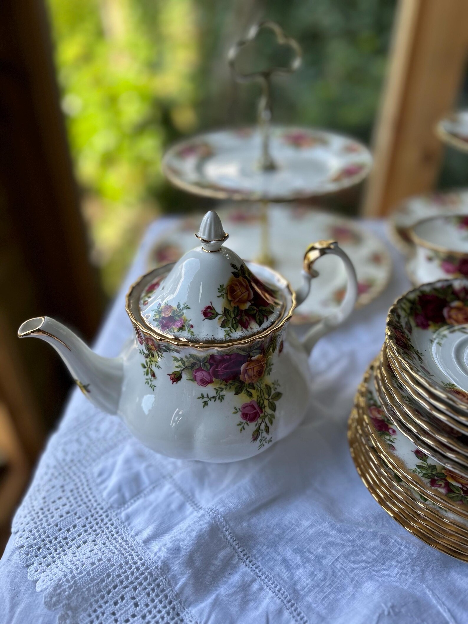 Royal Albert Old Country Roses Tea Set: Fine Bone China - Etsy UK